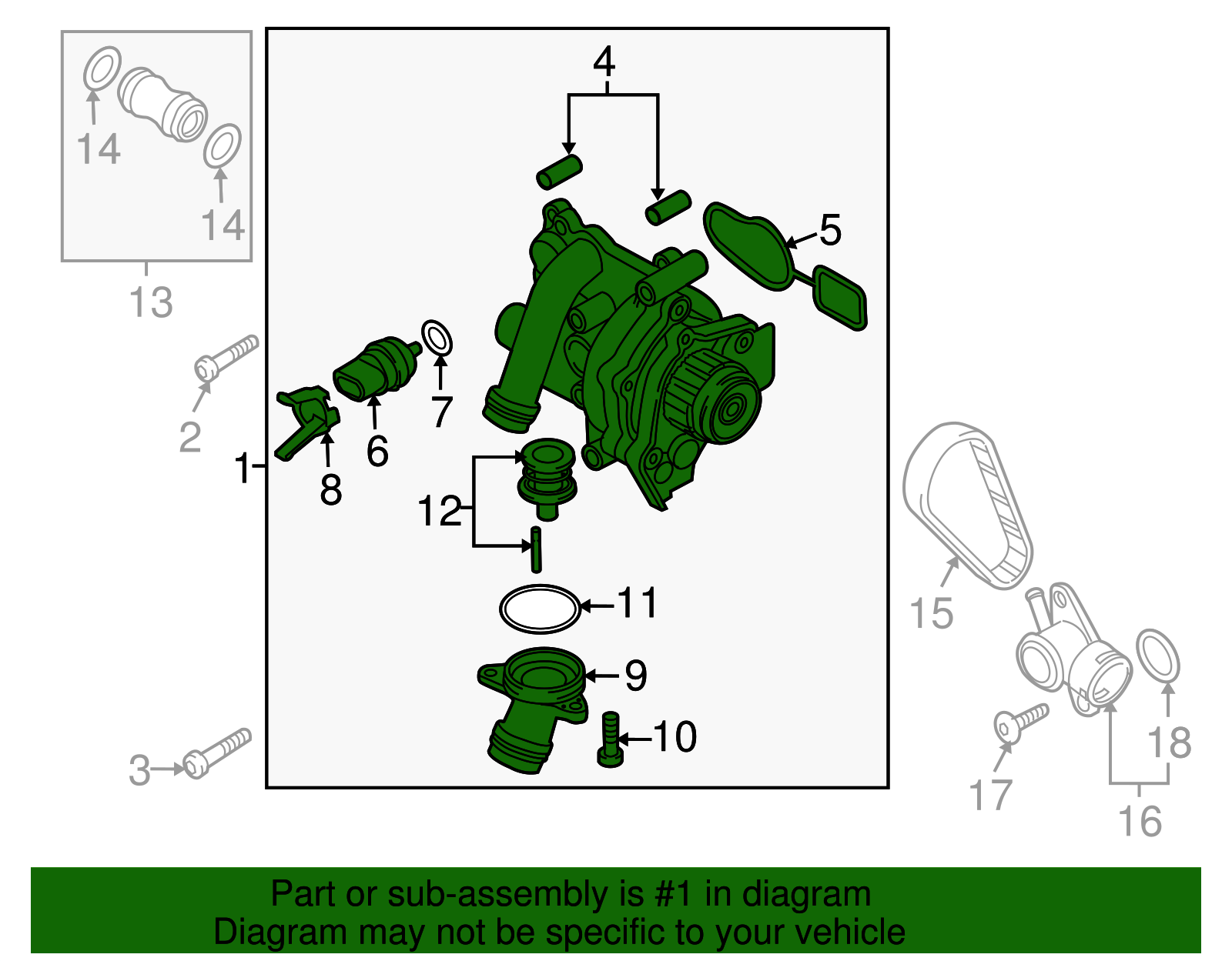 06H-121-026-ED - Water Pump Assembly 2009-2018 Volkswagen | Volkswagen ...
