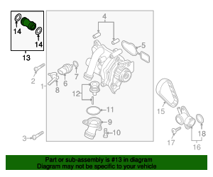 2009-2018 Volkswagen OEM NEW 2009-2017 VW Volkswagen Tiguan Water Pump ...