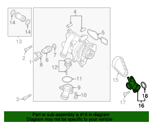 2008-2018 Volkswagen Engine Coolant Outlet Flange 06J-121-132-G ...