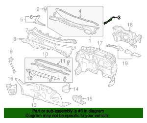 23221554 - Driver Side Air Inlet Grille Panel Extension 2015-2016 ...