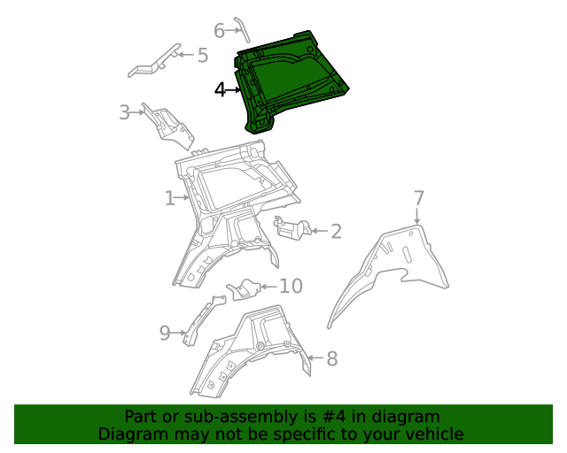 167-630-77-03 - Quarter Panel Reinforcement 2020 Mercedes-Benz ...