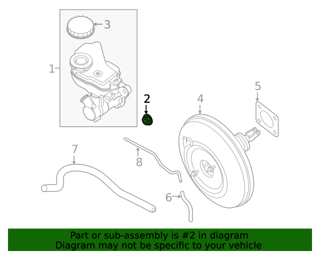 1999-2024 Nissan Brake Master Cylinder Nut 08911-1082G | TascaParts.com