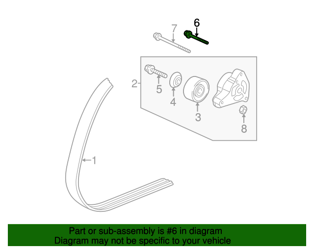 2002-2024 Honda Idler Pulley Bolt 95701-08045-08 | Cheaper Honda Parts