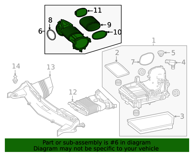 256-090-28-00 - Engine Air Intake Hose 2019-2024 Mercedes-Benz ...