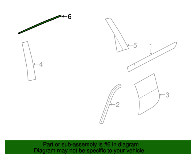 68278642AD - Upper Molding - 2016-2021 Jeep Grand Cherokee | Mopar ...