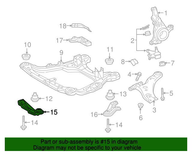 2016-2022 Lexus Suspension Subframe Crossmember Brace 51036-0E070 ...