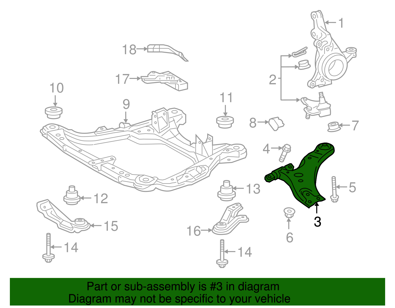 2010-2022 Lexus Control Arm 48068-0E050 | OEM Parts Online