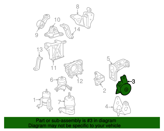 12371-28010 - Rear Mount - 2001-2010 Toyota | OEM Genuine Toyota Parts