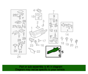 2005-2012 Acura RL Cover Assembly, Front Driver Console *NH556L ...