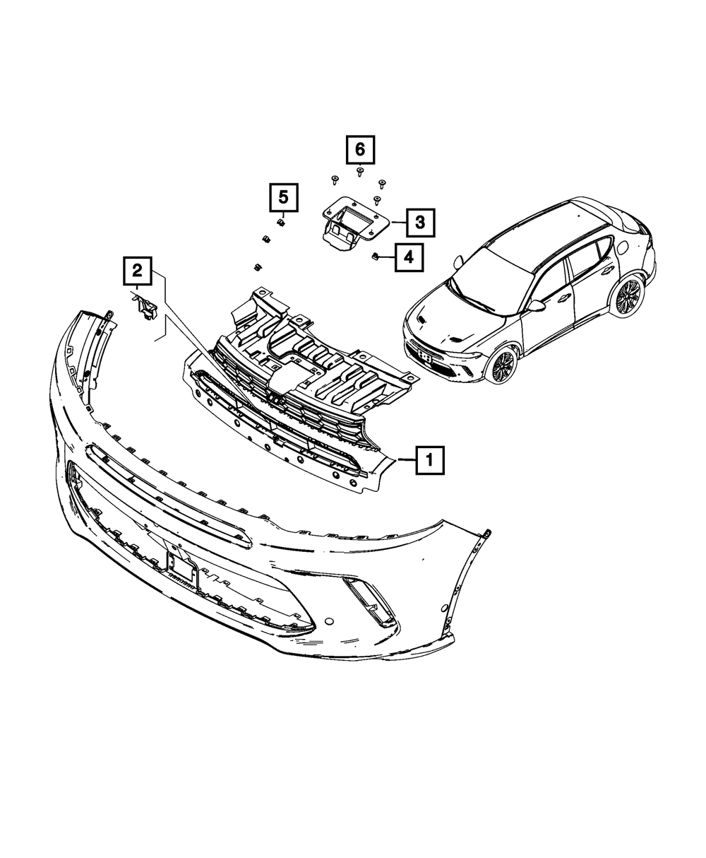 2023-2025 Dodge Hornet Fascia Grille 7SA18U00AA | Mopar eStore