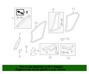 91561-TA0-A01 - Clip, Front Pillar Garnish 2008-2016 Honda | Honda ...