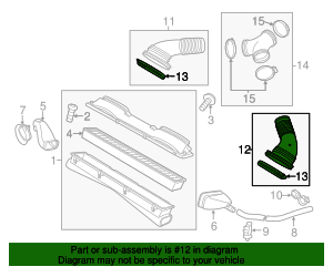 970-110-113-03 - Engine Air Intake Hose 2010-2016 Porsche Panamera ...