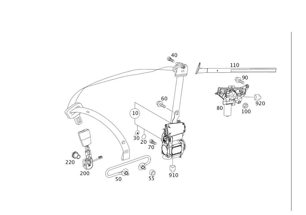 207-860-02-82 - Seat Belt Feeder 2012-2017 Mercedes-Benz | Mercedes ...