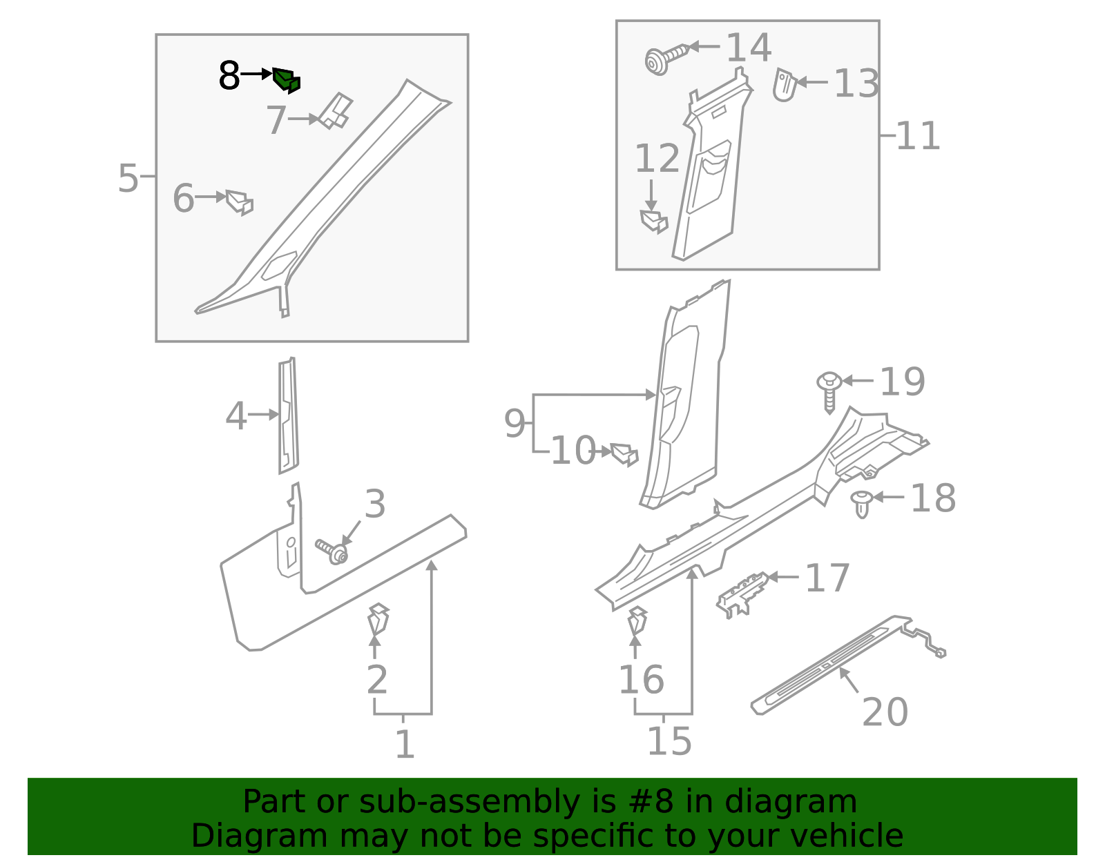 83A-867-276 - Body A-Pillar Trim Panel Clip 2019-2024 Audi | Audi OEM Parts
