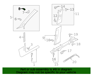 83A-867-276 - Body A-Pillar Trim Panel Clip 2019-2024 Audi | Audi OEM Parts