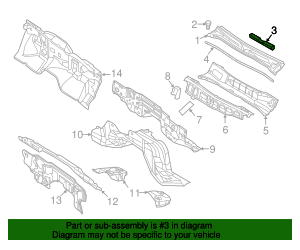2017-2024 Nissan Armada Cowl Grille Spacer 66875-6JF0A | Nissan RVA