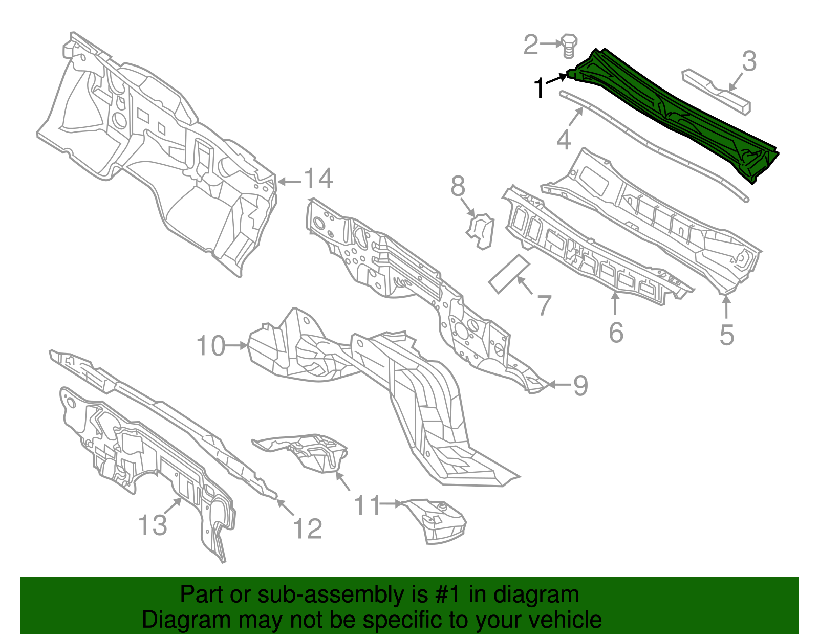66862-1LA0A - Cowl Grille 2017-2024 Nissan Armada | Nissan Parts ...