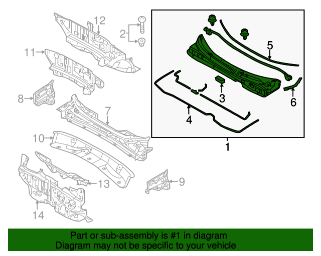 2010-2013 Hyundai Tucson Cowl Grille 86150-2S000 | OEM Parts Online