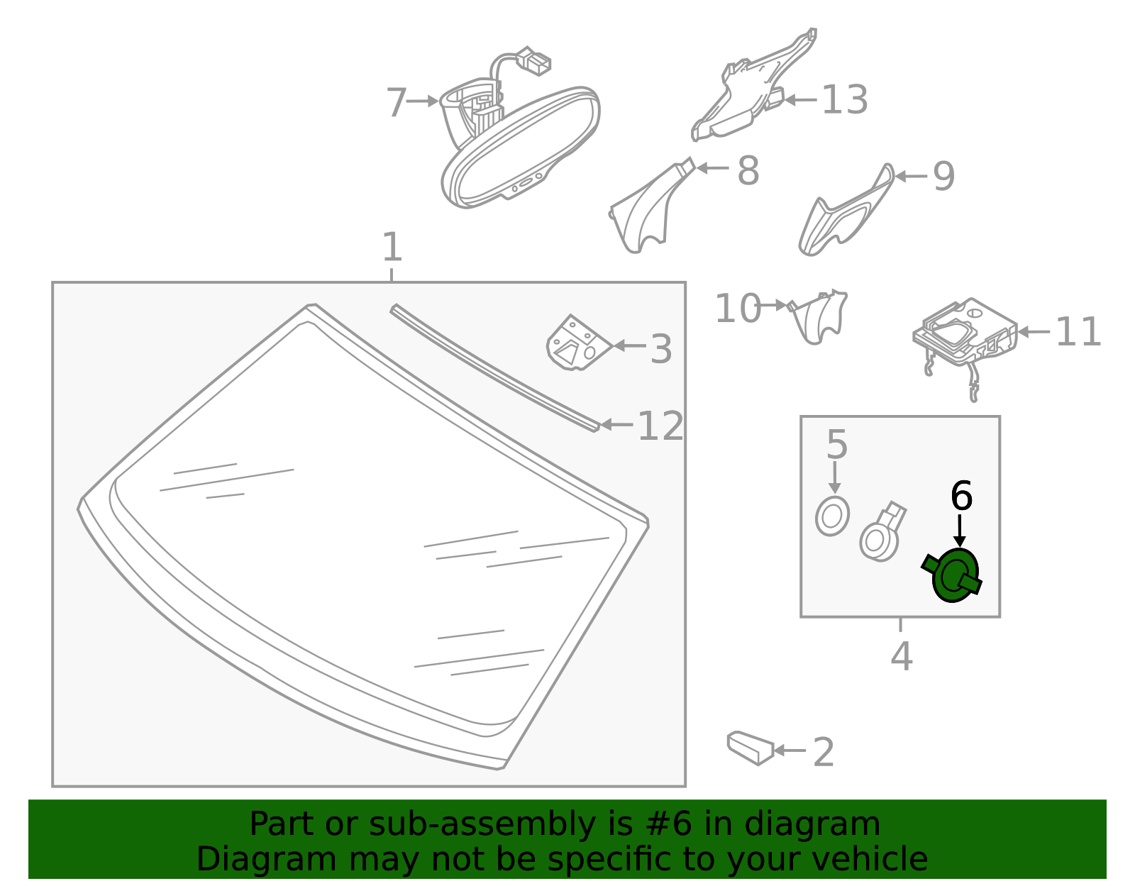 2013-2025 Audi Rain Sensor Retainer Spring 8U0-907-671 | Audi USA Parts