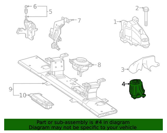 167-240-66-00 - Engine Mount 2020-2023 Mercedes-Benz GLE 350 ...