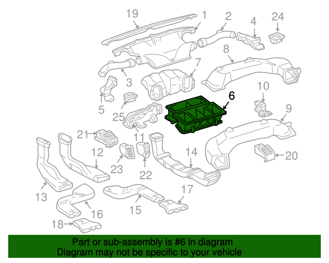 2004-2008 Lexus Center Duct 55835-48030 | OEM Parts Online