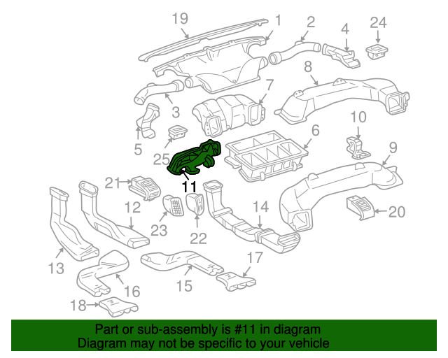2004-2009 Lexus Heater Duct 87211-0E010 | OEM Parts Online