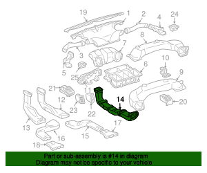 58861-48040 - Instrument Panel Air Duct 2004-2008 Lexus ...