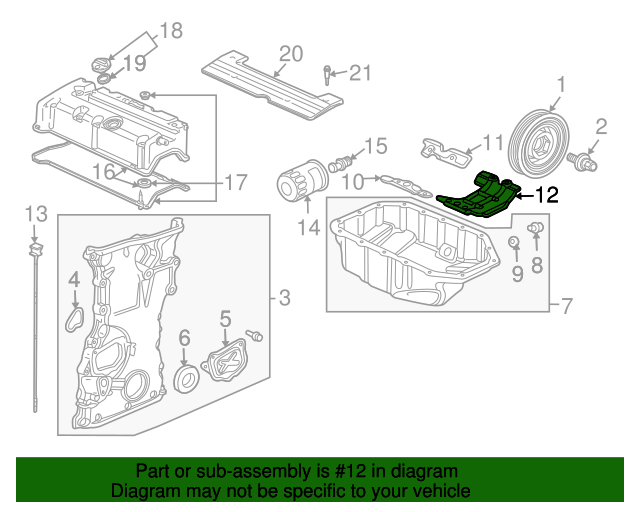 11221-RAA-A00 - Baffle Plate 2003-2011 Honda | Honda Parts Online