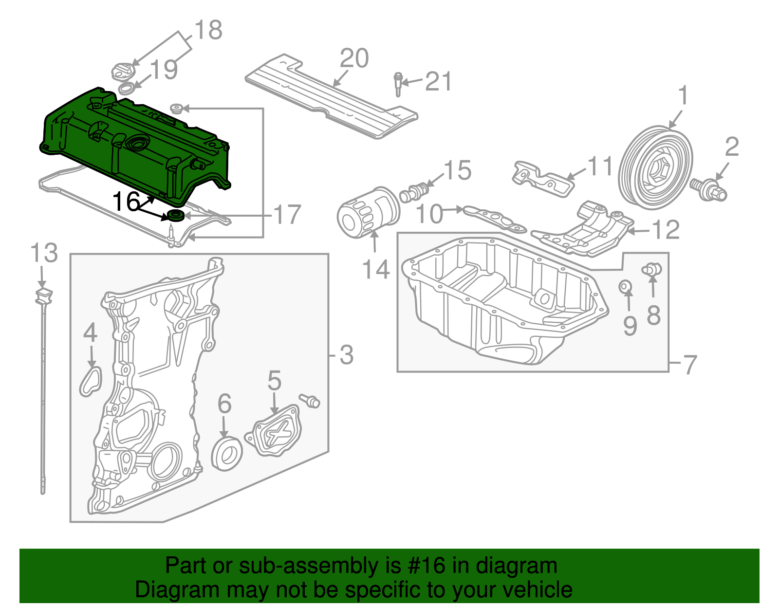 2003-2011 Honda Valve Cover 12310-RAA-A00 | Retail Performance Auto Parts