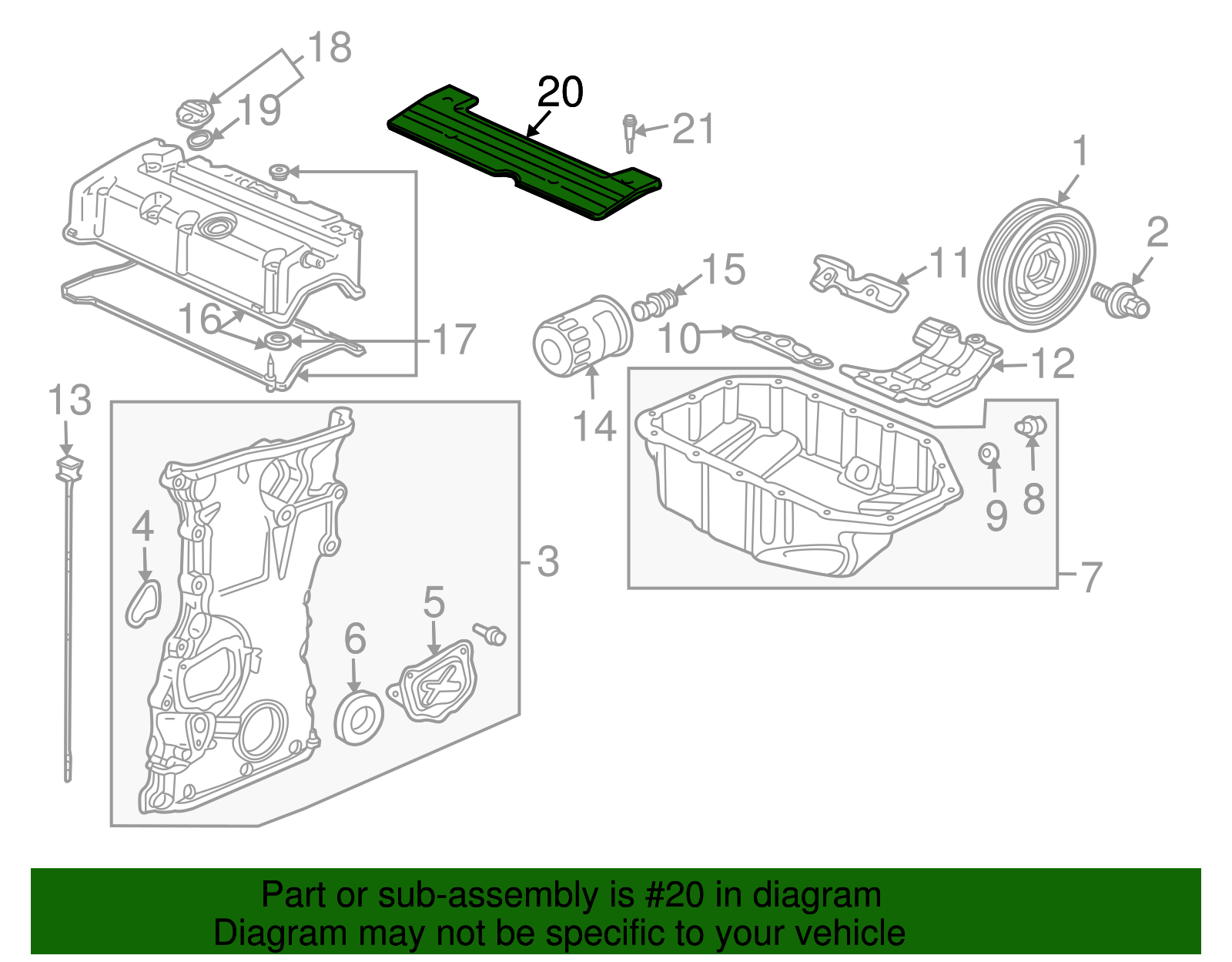 2002-2011 Honda Spark Plug Cover 12500-PNC-020 | OEM Parts Online