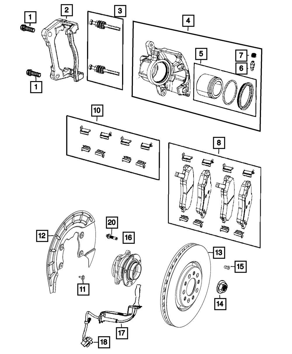 68523461AA - Disc Brake Pad Kit 2021-2023 Jeep Cherokee | Big 3 Auto Parts