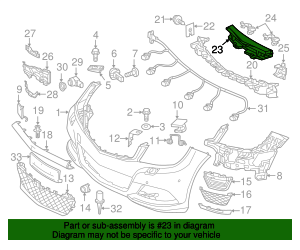 204-885-41-37 - Bumper Impact Absorber 2012-2015 Mercedes-Benz C 63 AMG ...