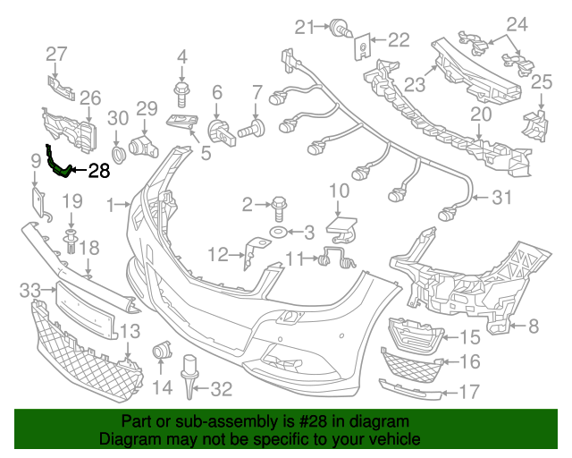 204-885-18-24 - Air Duct Lower Cover 2012-2015 Mercedes-Benz C 63 AMG ...