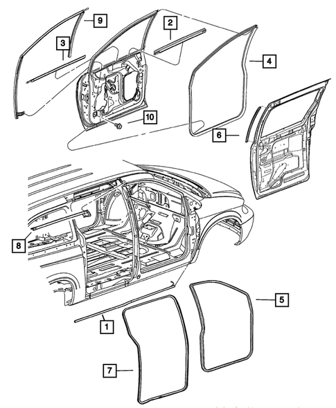 Weatherstrips and Seals for 2005 Chrysler Town & Country | Mopar ...
