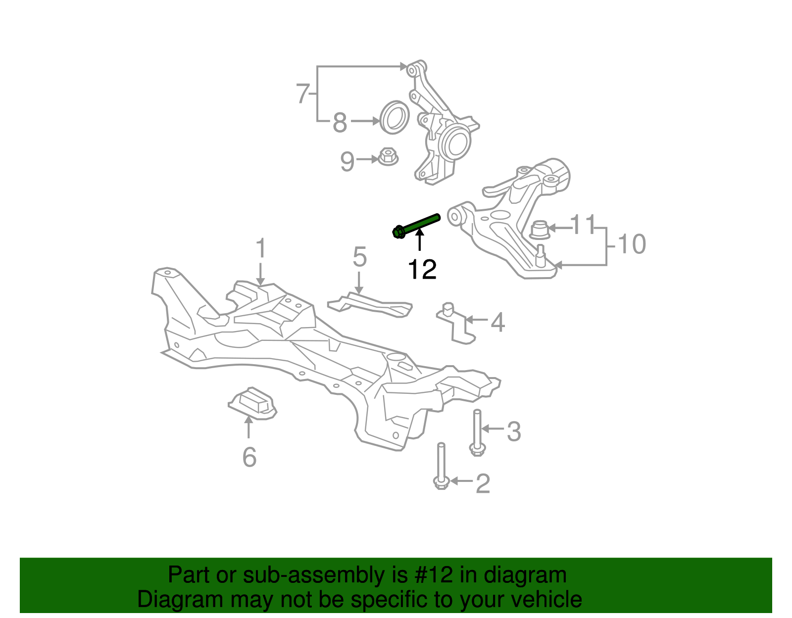 2007-2008 Honda Fit Lower Control Arm Mount Bolt 90118-SAA-J00 | OEM ...