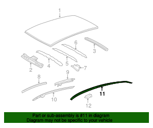 75551-52160 - Roof Drip Molding (Right) 2007-2012 Toyota Yaris ...