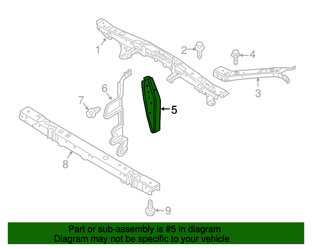 2011-2017 Nissan Juke Vertical Support - Driver's Side (LH) 62523-1KA0A ...
