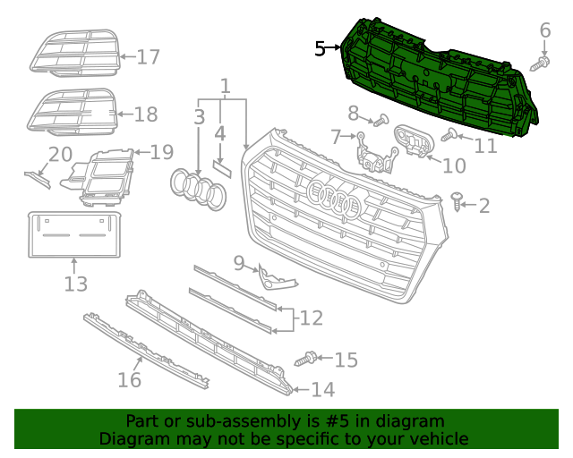 2018-2020 Audi SQ5 Plate 80A-853-692-A | Genuine Audi Parts