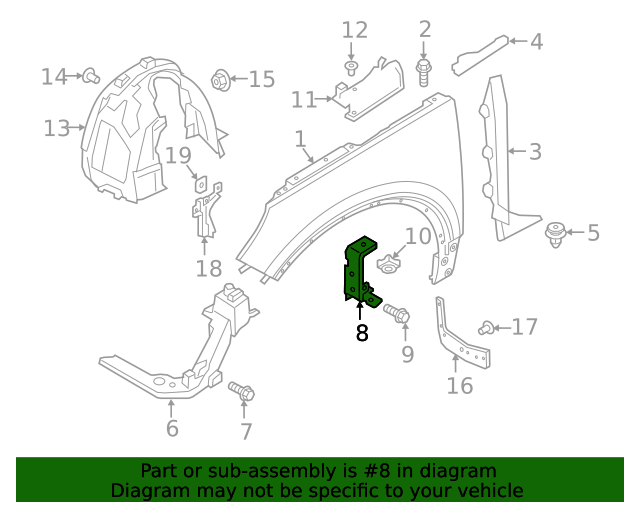 2019-2020 Volvo XC40 Center Bracket - Passenger Side (RH) 31469375 ...