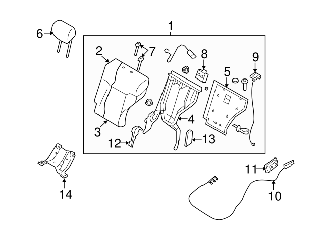 88606-1CA0A - Seat Hinge Cover Bracket 2009-2017 Infiniti | AutoNation ...