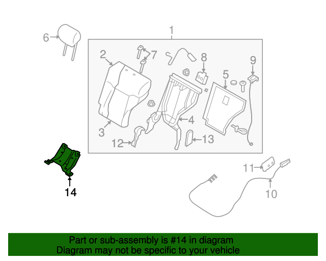 88606-1CA0A - Seat Hinge Cover Bracket 2009-2017 Infiniti ...