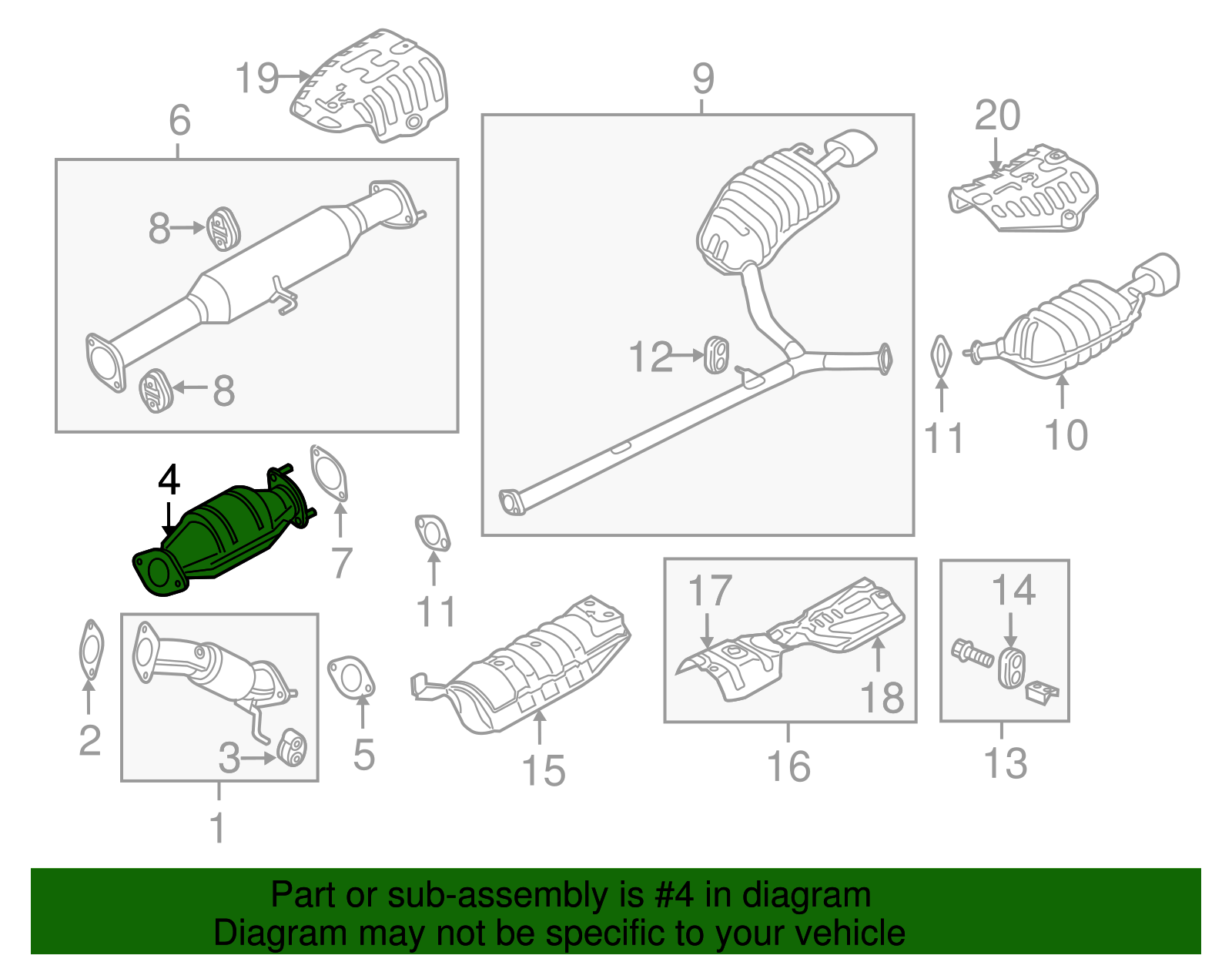 28950 2G420 - Catalytic Converter 2011-2015 Kia Optima | Kia.Parts Store