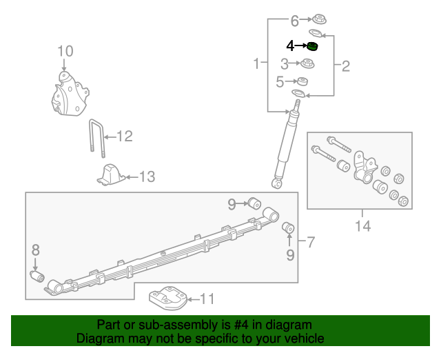 2005-2023 Toyota Tacoma Shock Upper Bushing 90540-A0003 | Toyota Parts ...