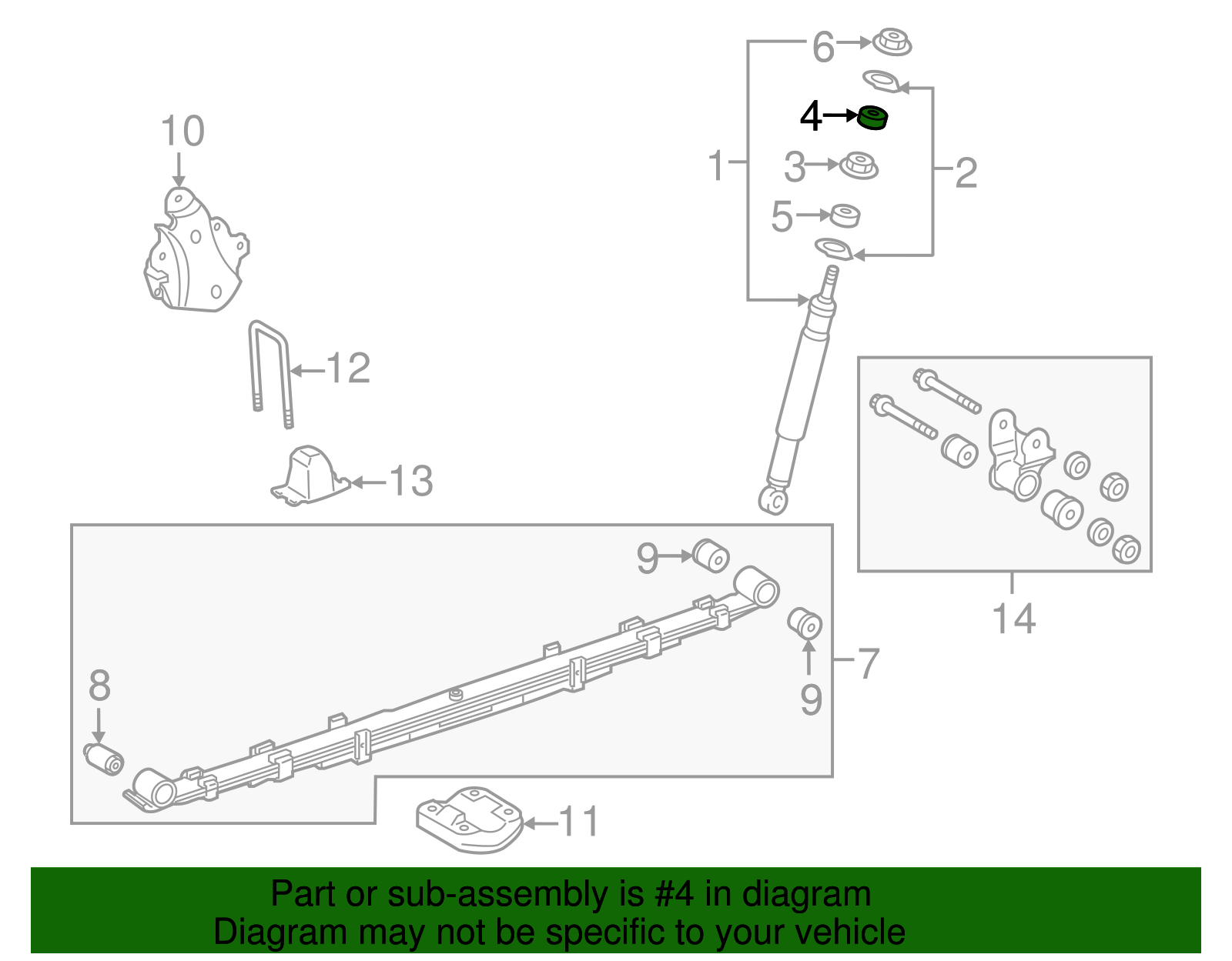 2005-2023 Toyota Tacoma Shock Upper Bushing 90540-A0003 | Toyota Parts ...