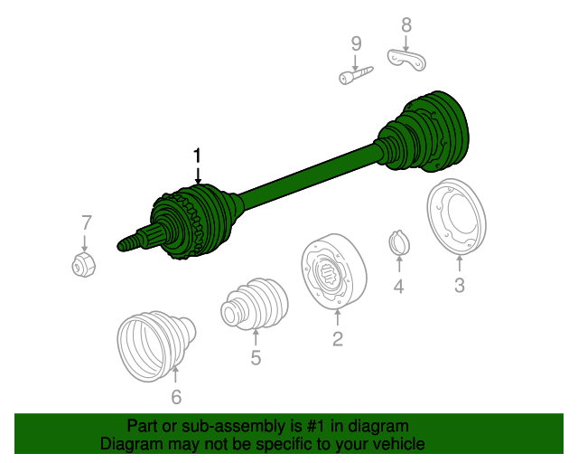 Authentic OEM Porsche Axle Assembly - 1999-2005 Porsche 911 - 996-349 ...