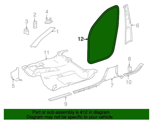 164-690-03-98-7G30 - Surround Weather-Strip 2006-2007 Mercedes-Benz ...