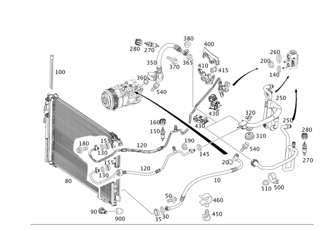 204-830-48-16 - Refrigerant Line 2008-2015 Mercedes-Benz | Mercedes ...
