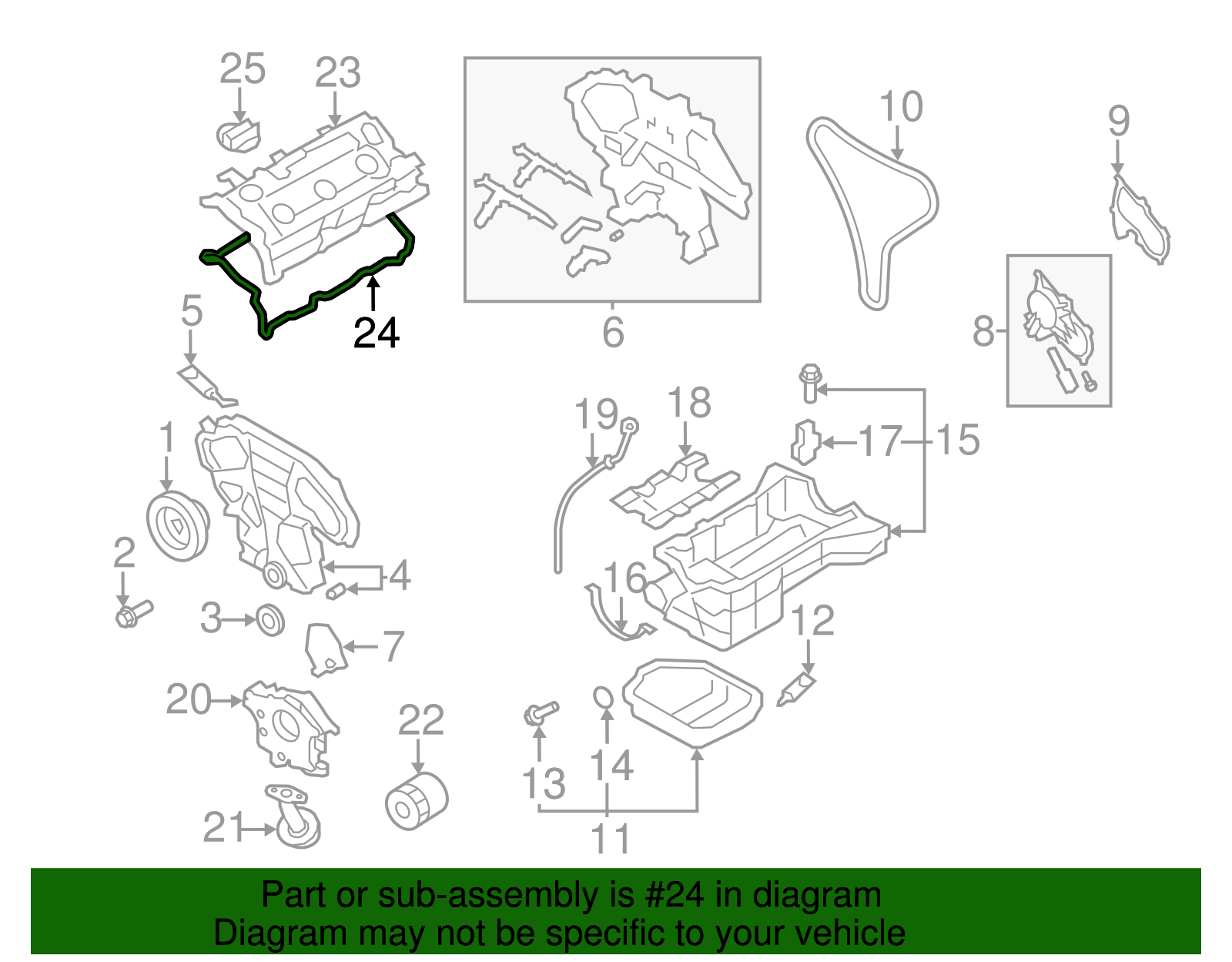 2007-2017 Nissan Valve Cover Gasket A3270-JK20A | Nissan Parts Central