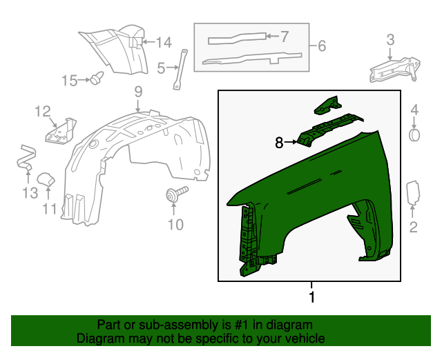 2014-2019 GMC Fender(REPLACES PN 84028403) 84214216 GM | GMPartsDirect.com
