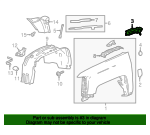 2014-2019 GM Front Driver Side Fender Rear Upper Body Side Bracket ...